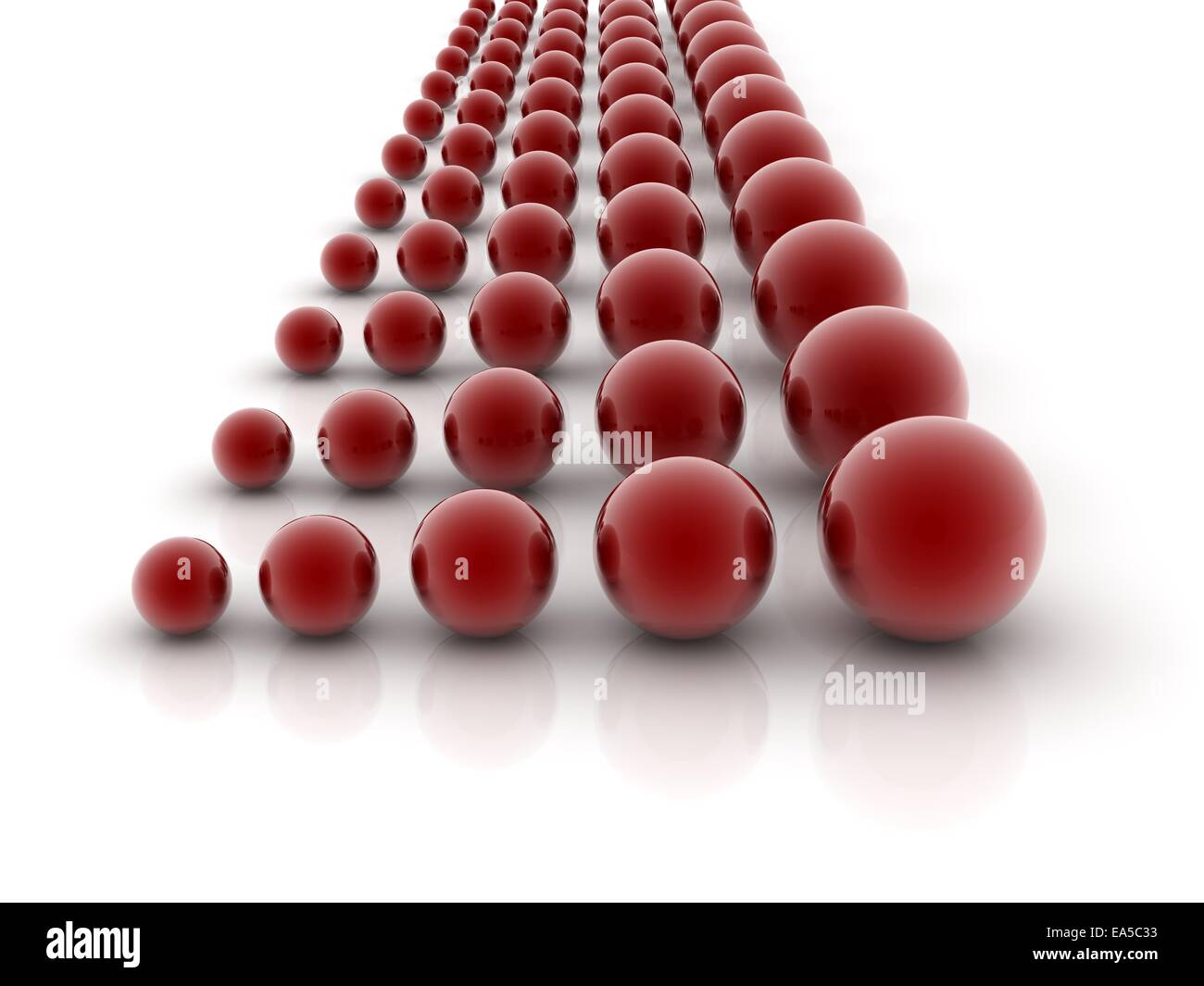 red spheres on white background. digitally generated image Stock Photo ...