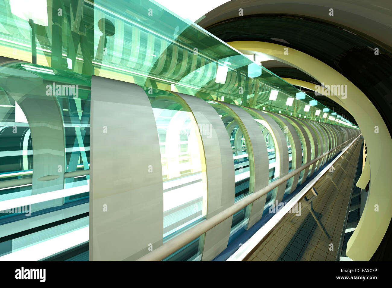 Futuristic passageway, 3D Rendering Stock Photo - Alamy