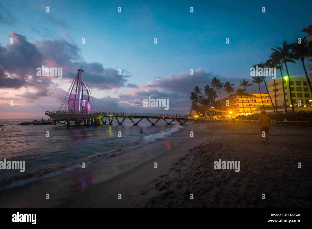 Mexico, Puerto Vallarta, Pier at Los Muertos Beach Stock Photo - Alamy