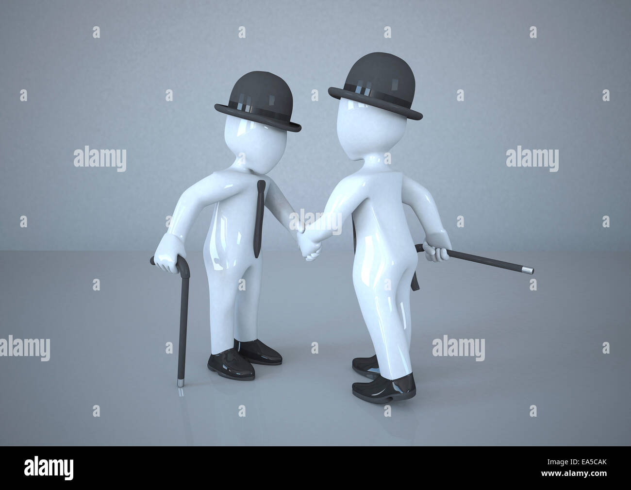 Two manikins shaking hands Stock Photo - Alamy