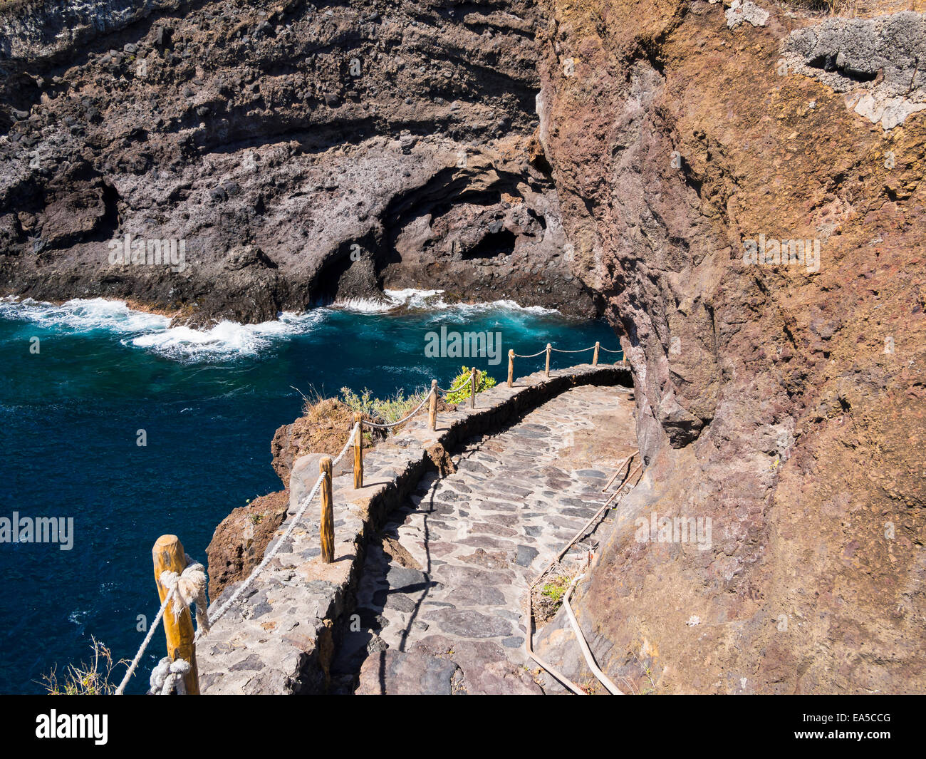 Spain, Canary Islands, La Palma, Camino del Prois, path to Poris de ...