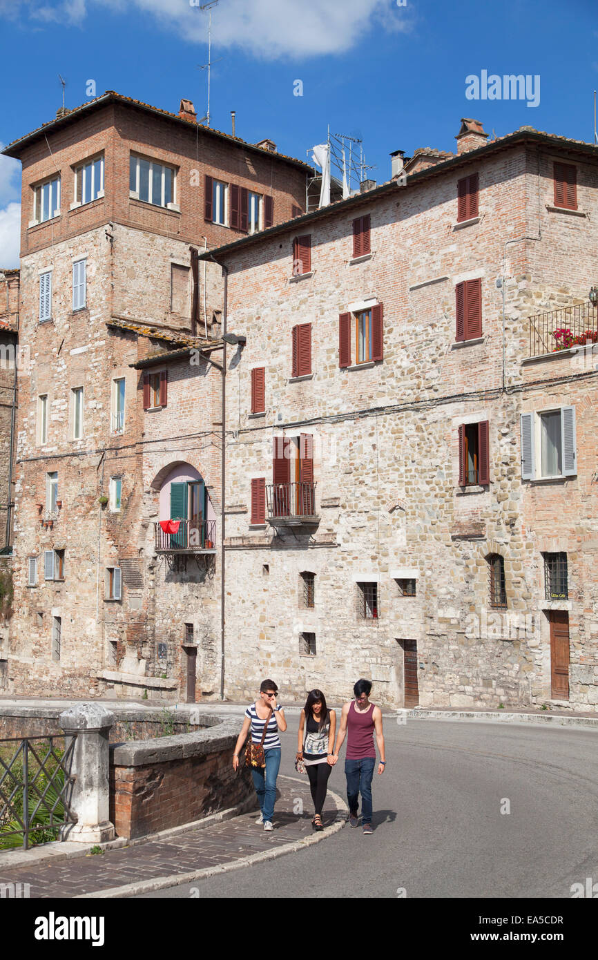 People walking along road, Perugia, Umbria, Italy Stock Photo - Alamy