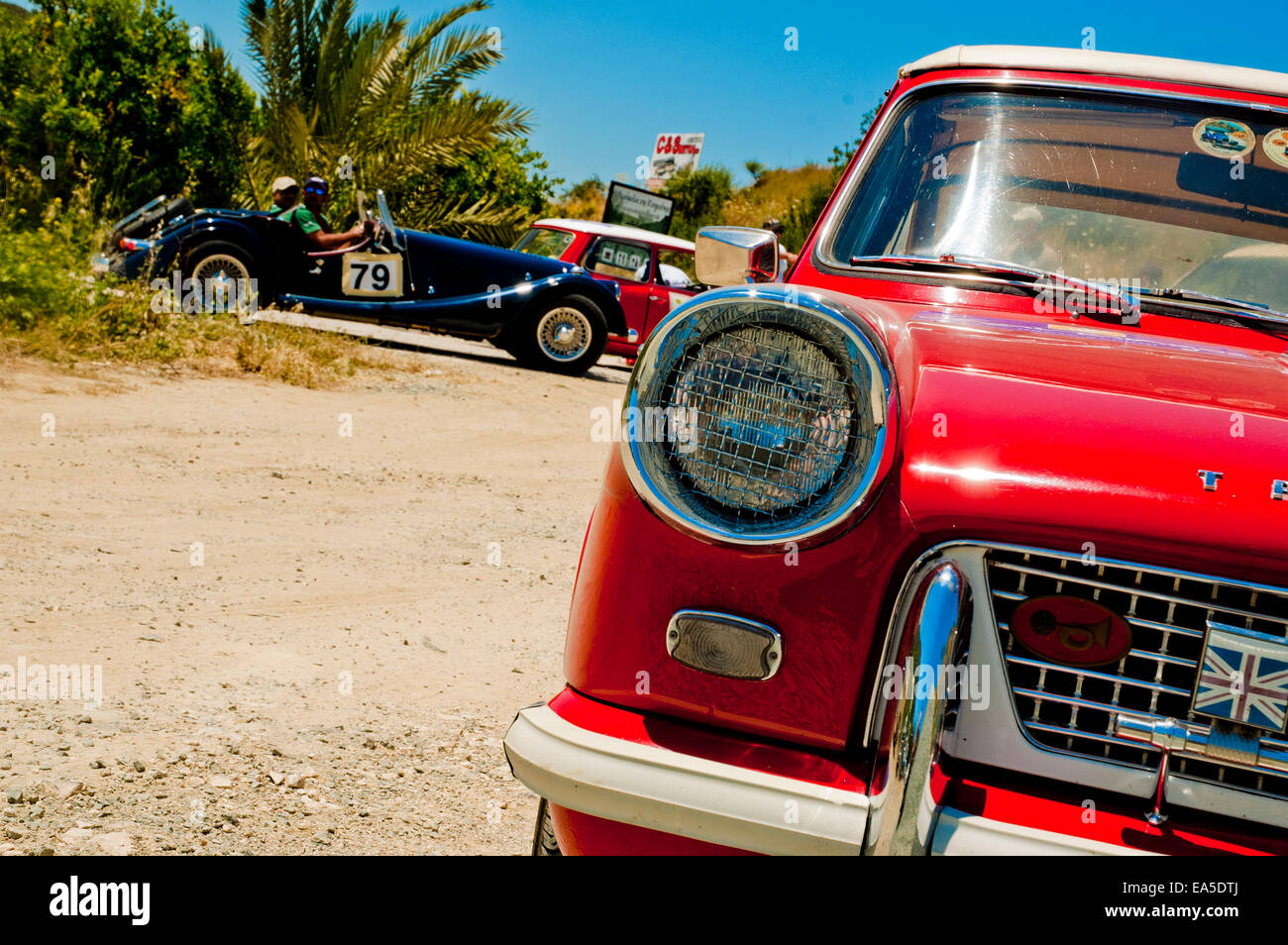 Front of red antique car Stock Photo - Alamy