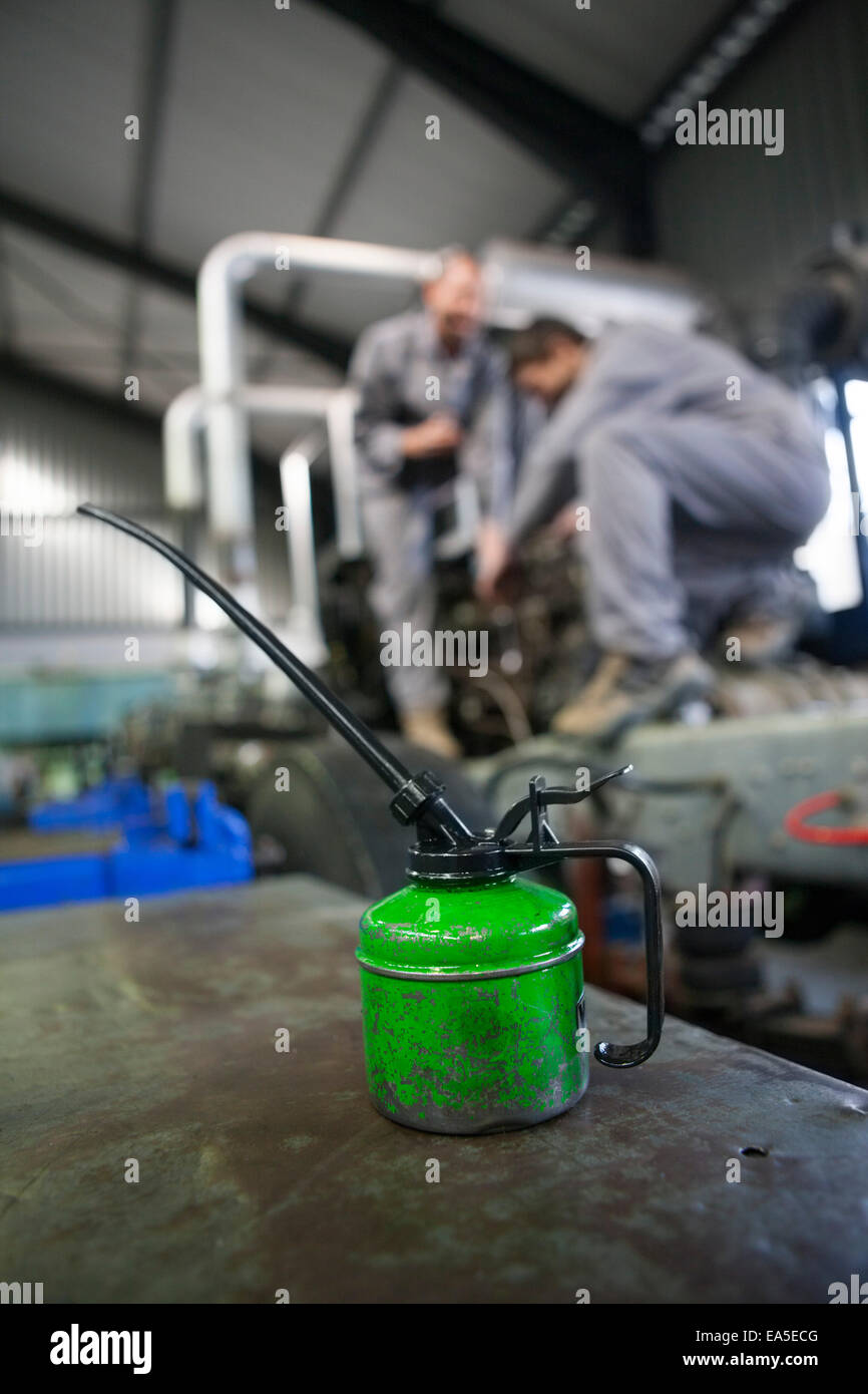 Two diesel mechanics at work Stock Photo - Alamy