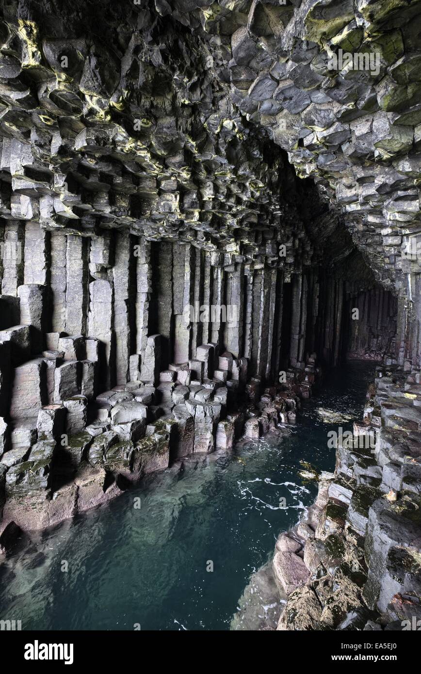 UK, Scotland, Argyll and Bute, rock island Staffa with Fingal's Cave ...