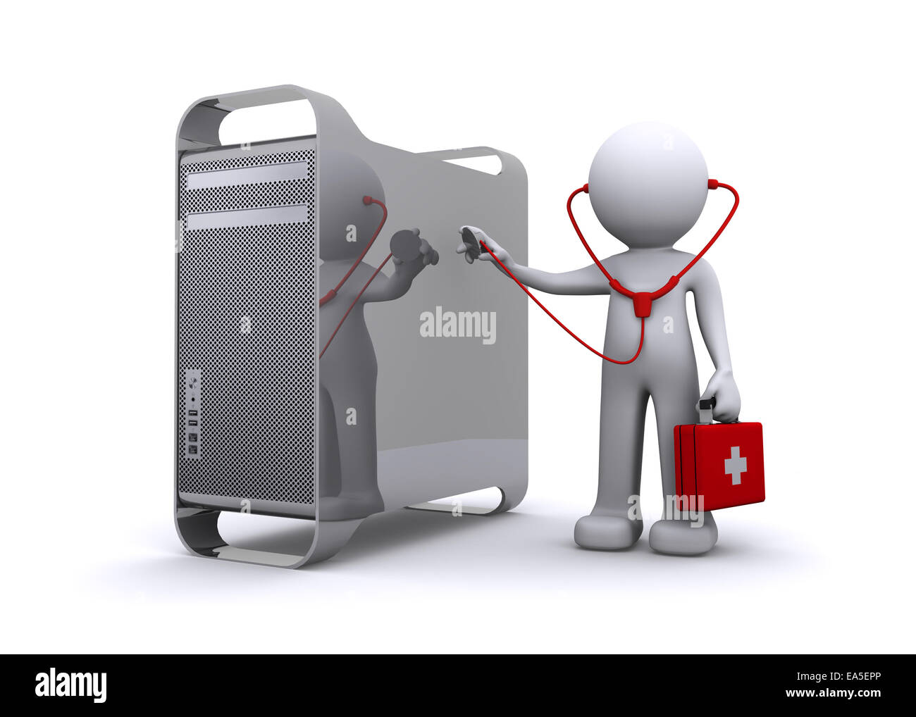doctor examining a pc/mac Stock Photo - Alamy