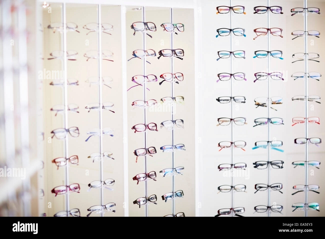 Assortment of glasses in an optician shop Stock Photo - Alamy