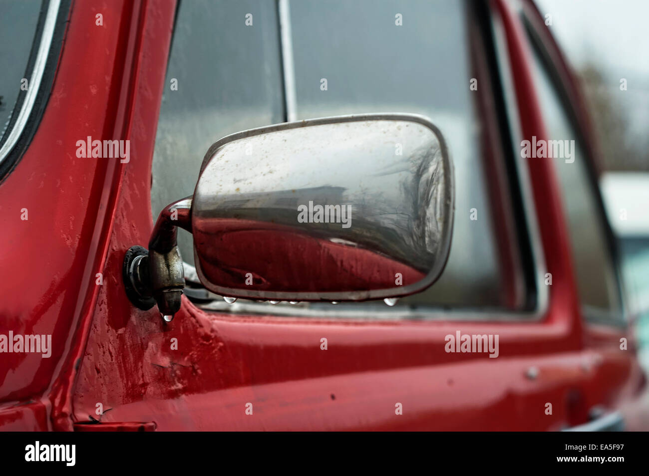 Retro Car Side View Mirror Stock Photo - Alamy