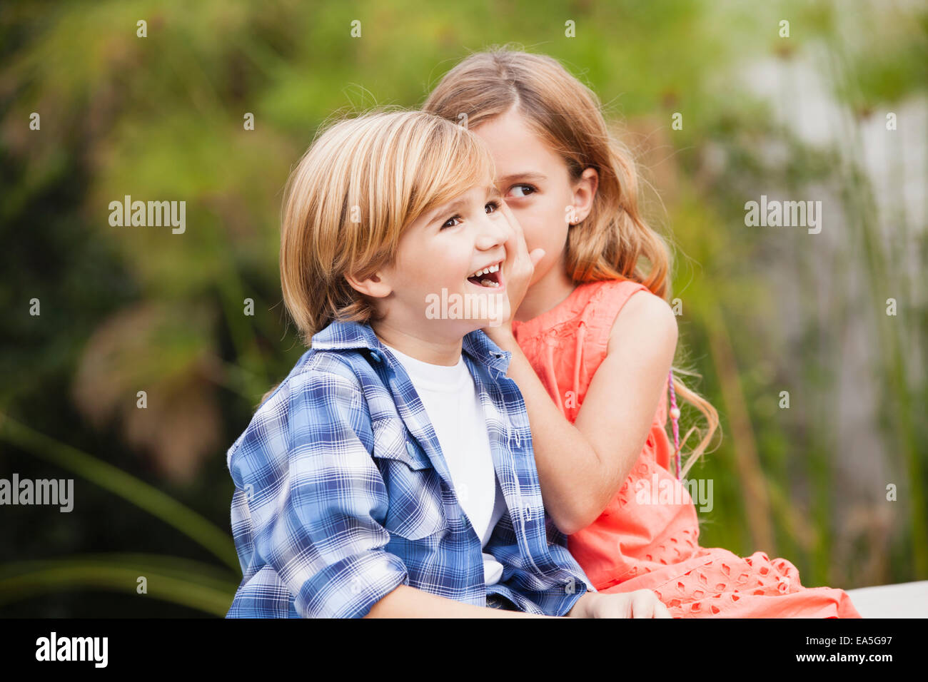 Girl Whispering Into Boys Ear High Resolution Stock Photography and ...