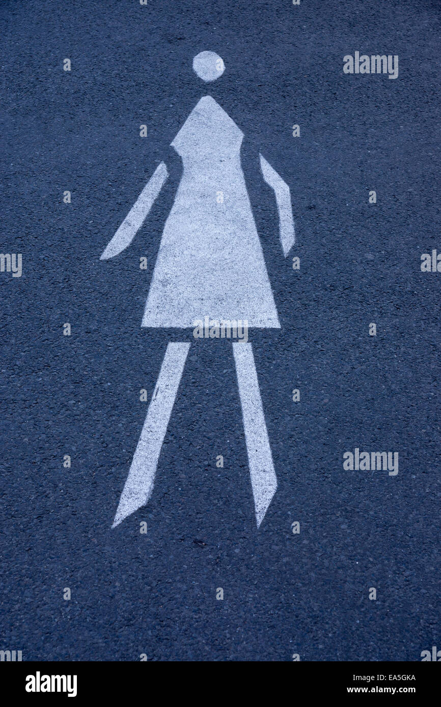Sign of pedestrian crossing on a road Stock Photo - Alamy