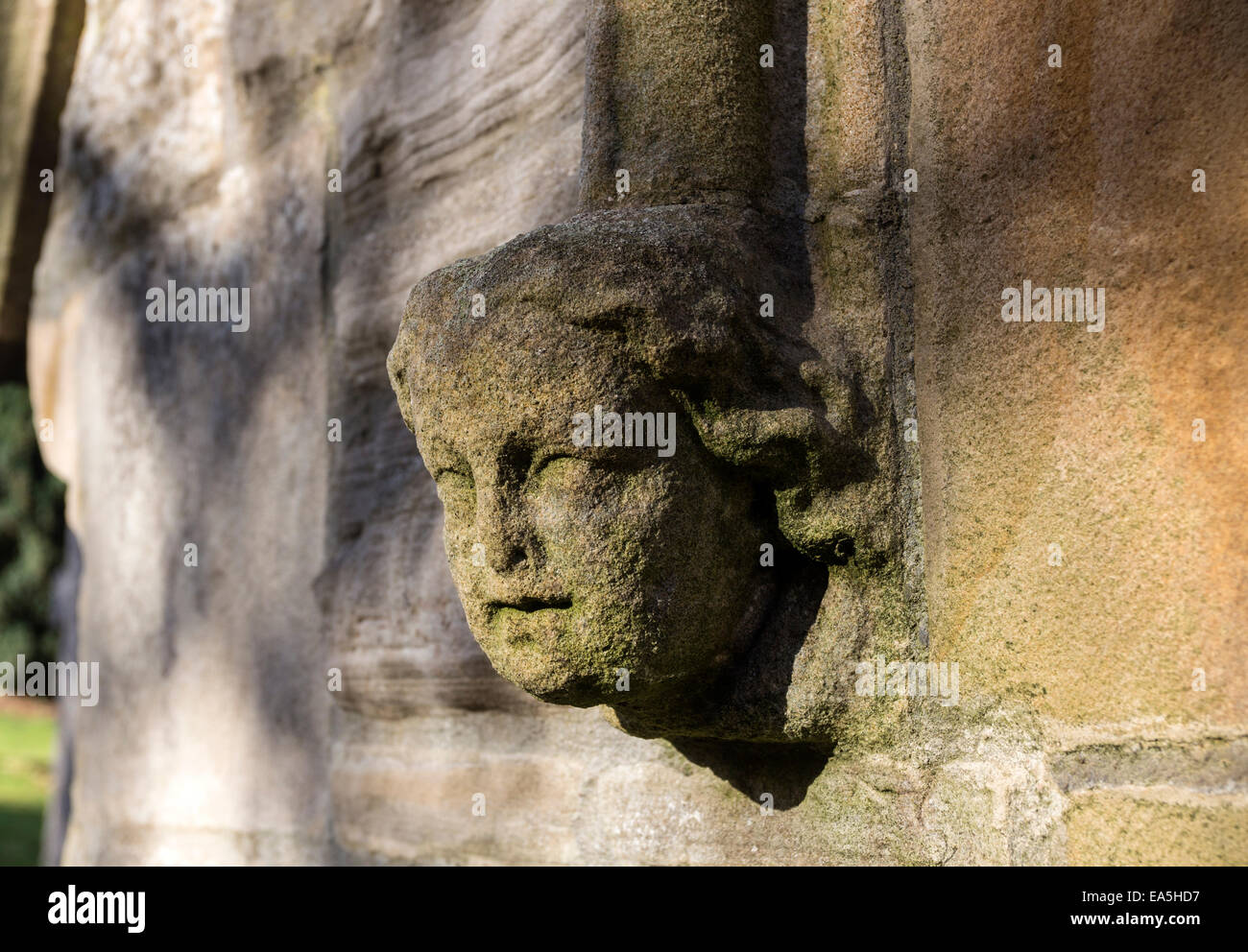 Carved Head, Startforth Church, Teesdale County Durham UK Stock Photo ...