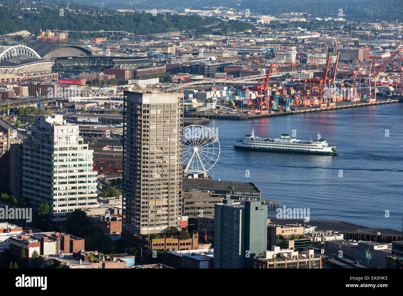 USA, Washington State, Seattle, Harbour and ferry Stock Photo - Alamy