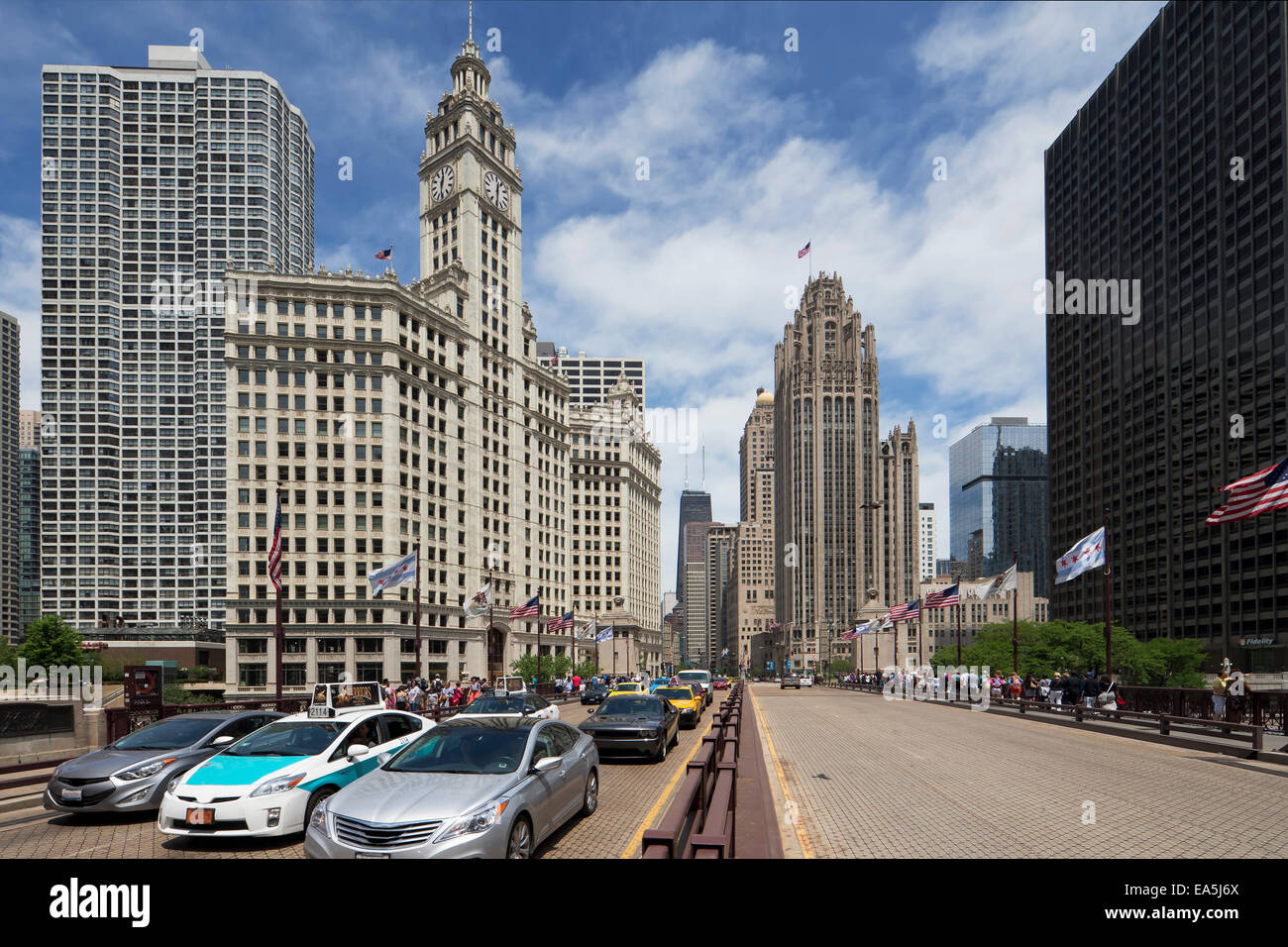 High view of wrigley building hi-res stock photography and images - Alamy
