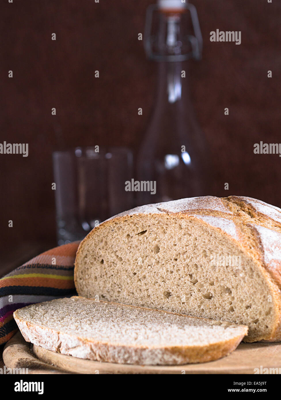 A loaf of bread, cut open Stock Photo - Alamy