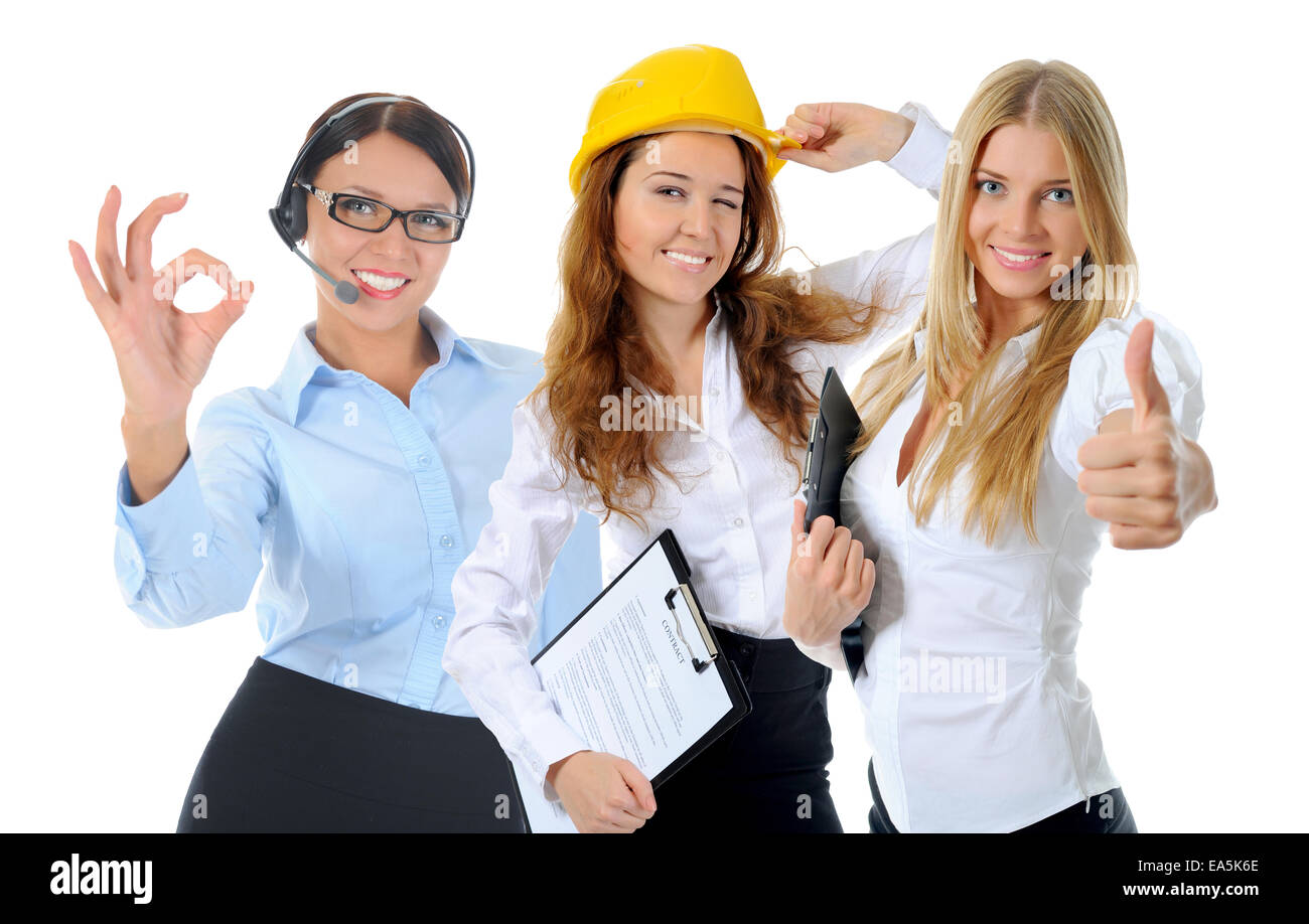 Happy smiling business team Stock Photo - Alamy