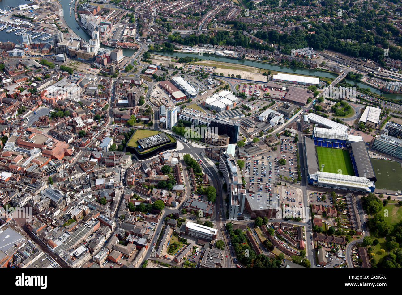 Aerial View Ipswich Suffolk Town Stock Photos & Aerial View Ipswich ...
