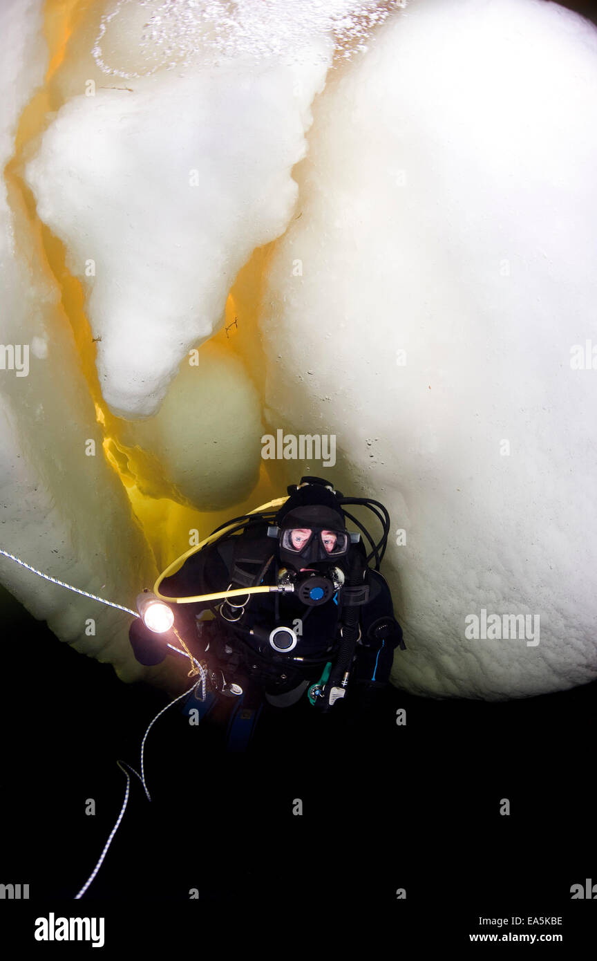 Russia, Arctic Circle Dive Centre, polar circle, ice diver Stock Photo ...