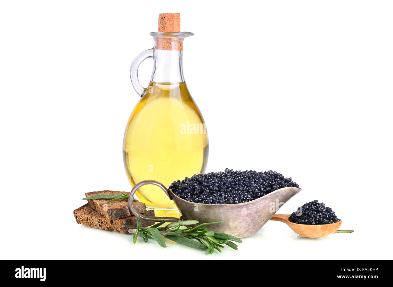 Caviar and oil Stock Photo - Alamy