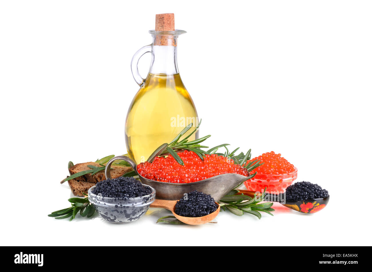 Caviar and olive oil Stock Photo - Alamy