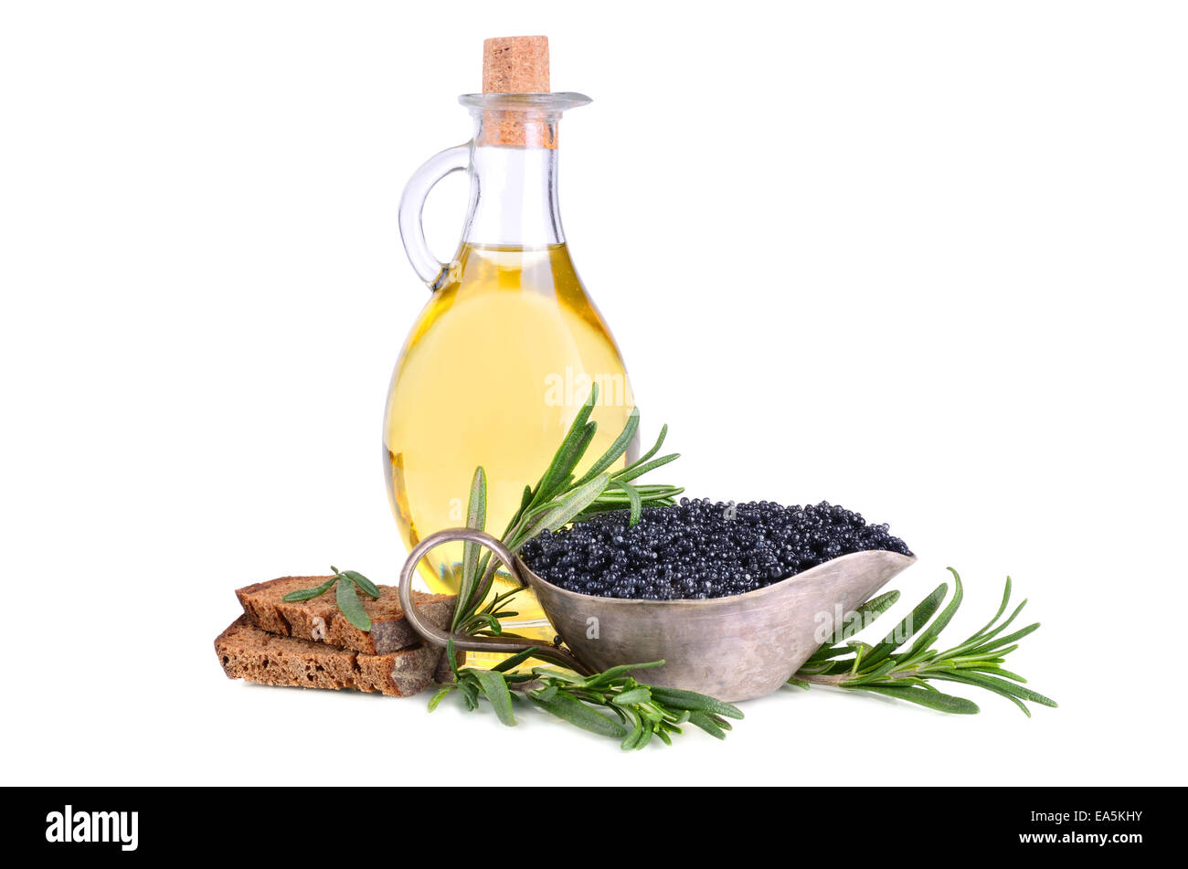 Olive oil and caviar Stock Photo - Alamy