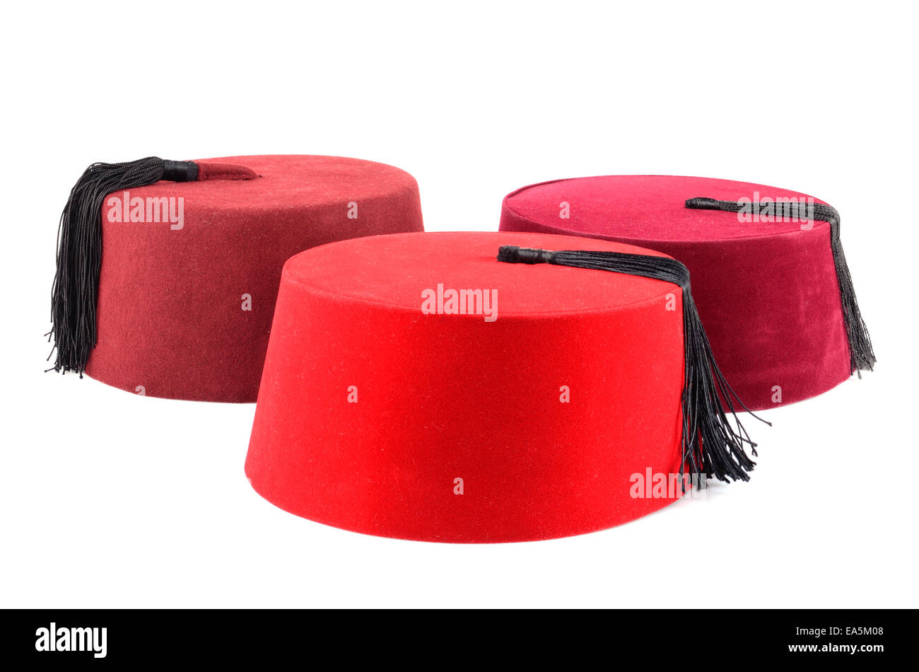 Three red fezzes Stock Photo - Alamy