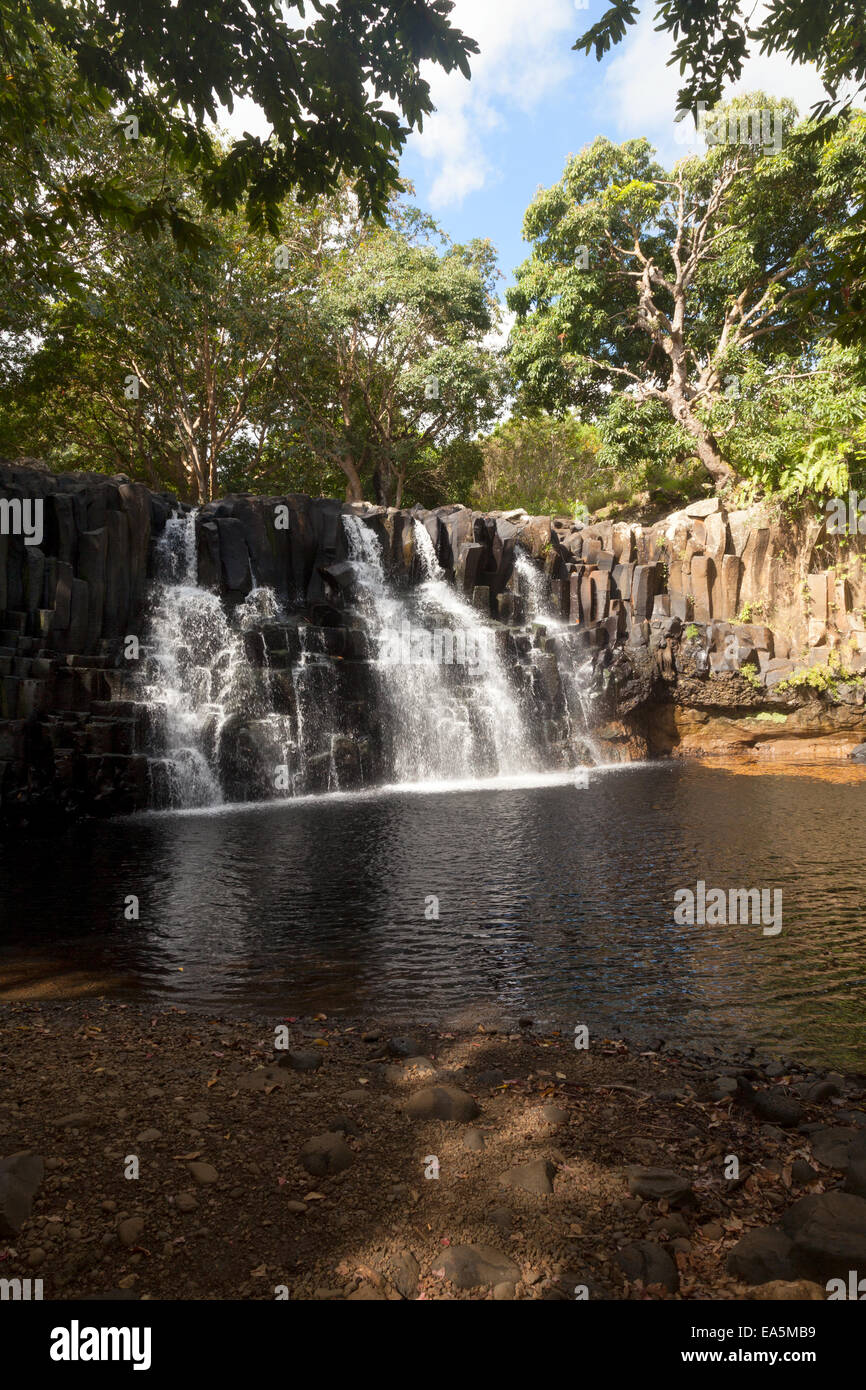 The Rochester Falls waterfall near Souillac, south Mauritius Stock ...