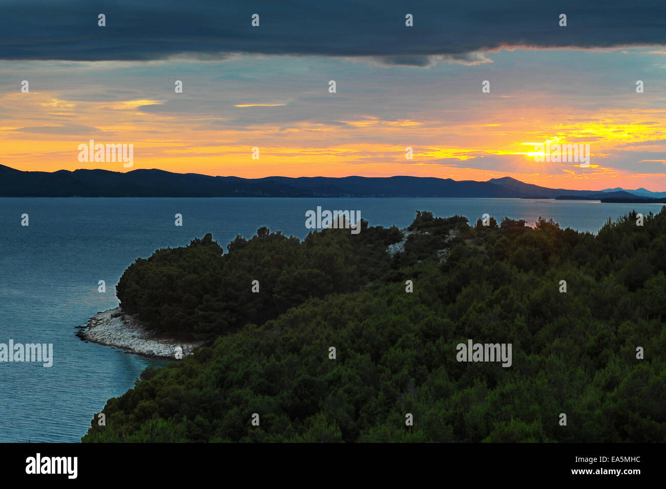 Sunset at Croatian coast Stock Photo - Alamy