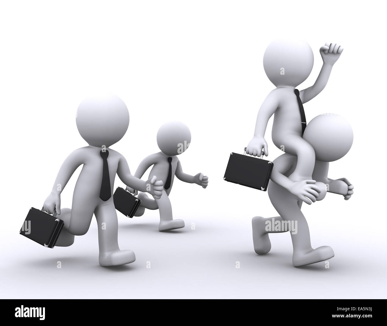 The employer rides on employee. Isolated Stock Photo - Alamy