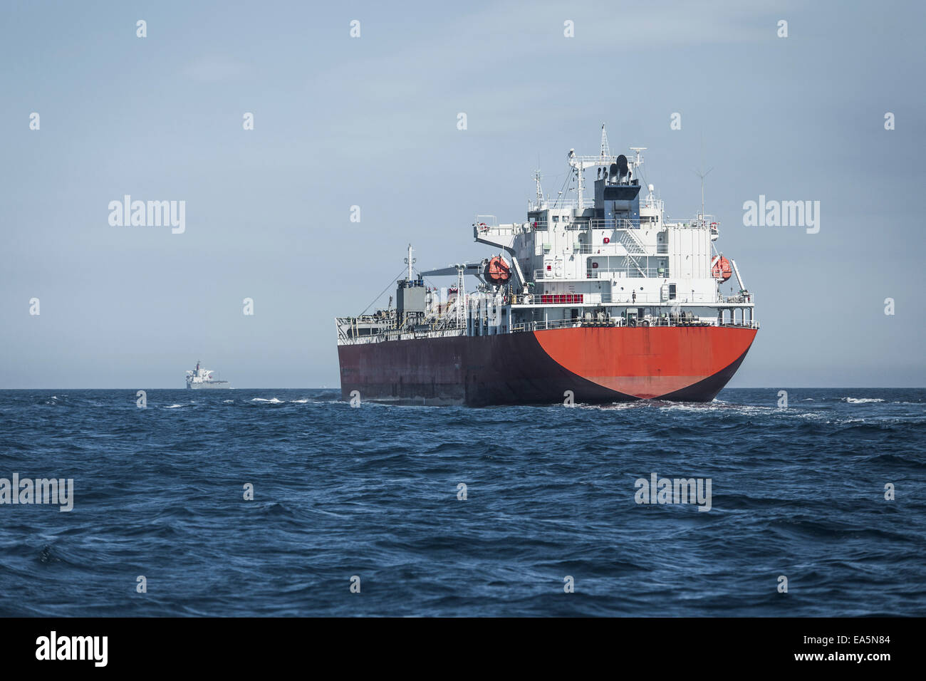 Spain, Andalusia, Tarifa, cargo ship on the ocean Stock Photo - Alamy