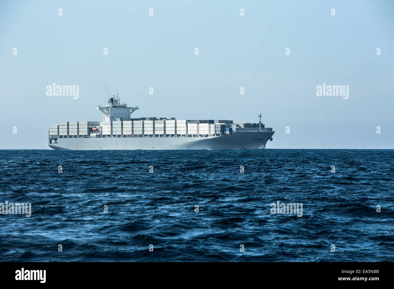 Spain, Andalusia, Tarifa, Container ship Stock Photo - Alamy