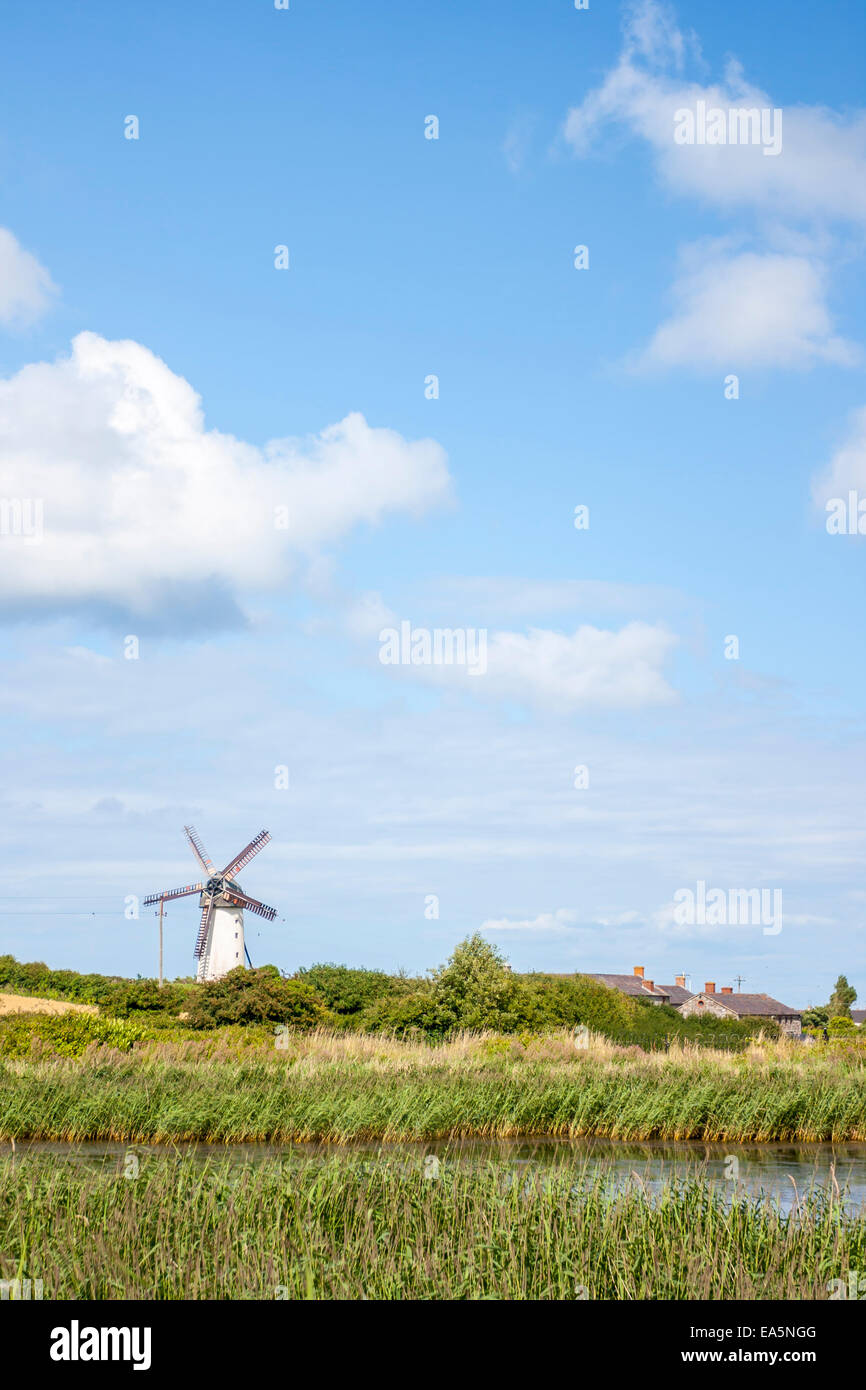 Rural Scene of Skerries Traditional Old Windmill Stock Photo - Alamy