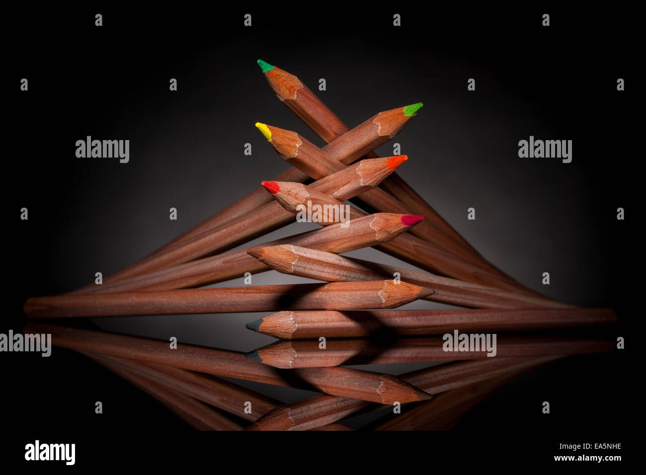 stacked color pencils Stock Photo - Alamy