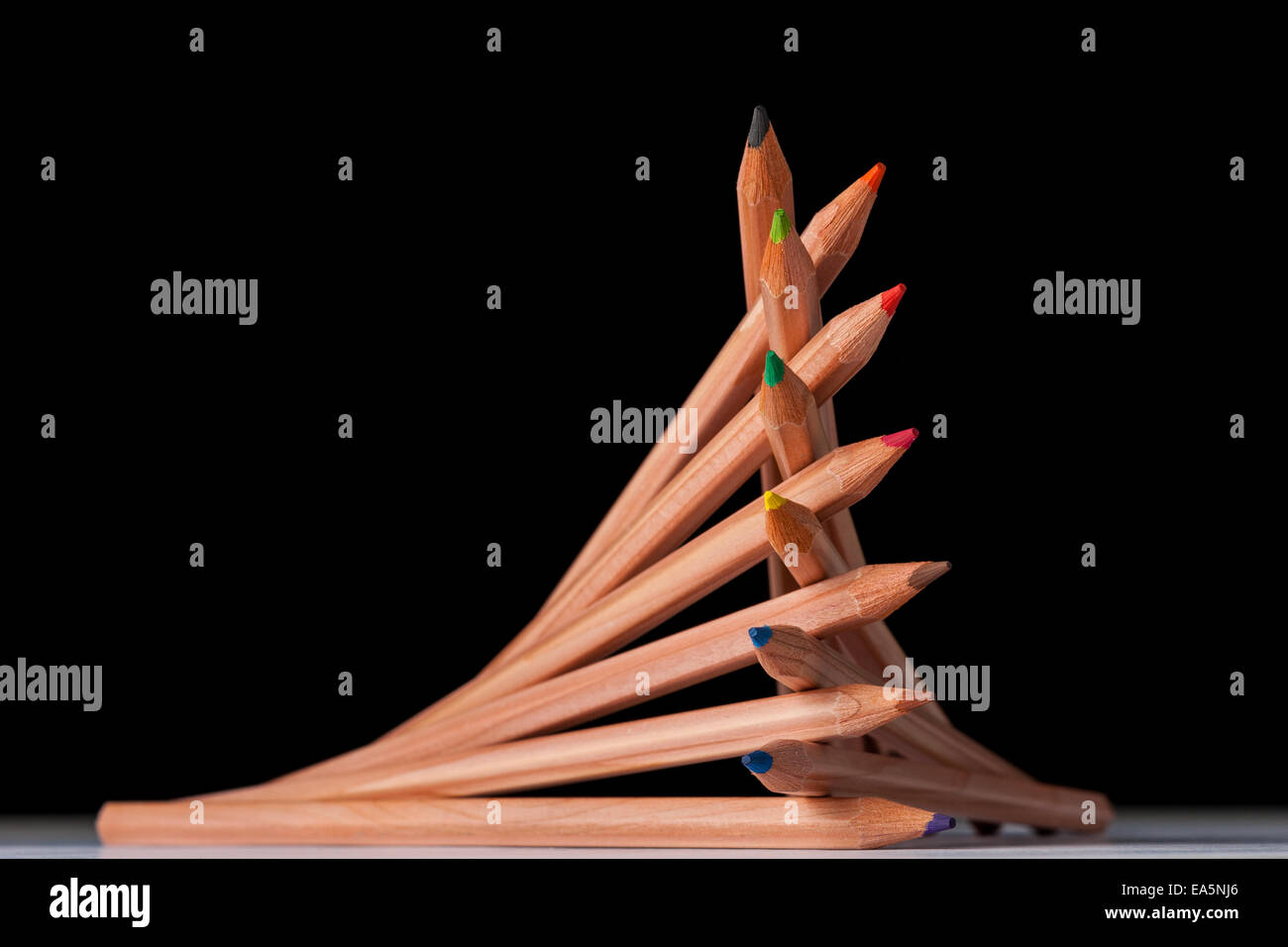 stacked color pencils Stock Photo - Alamy