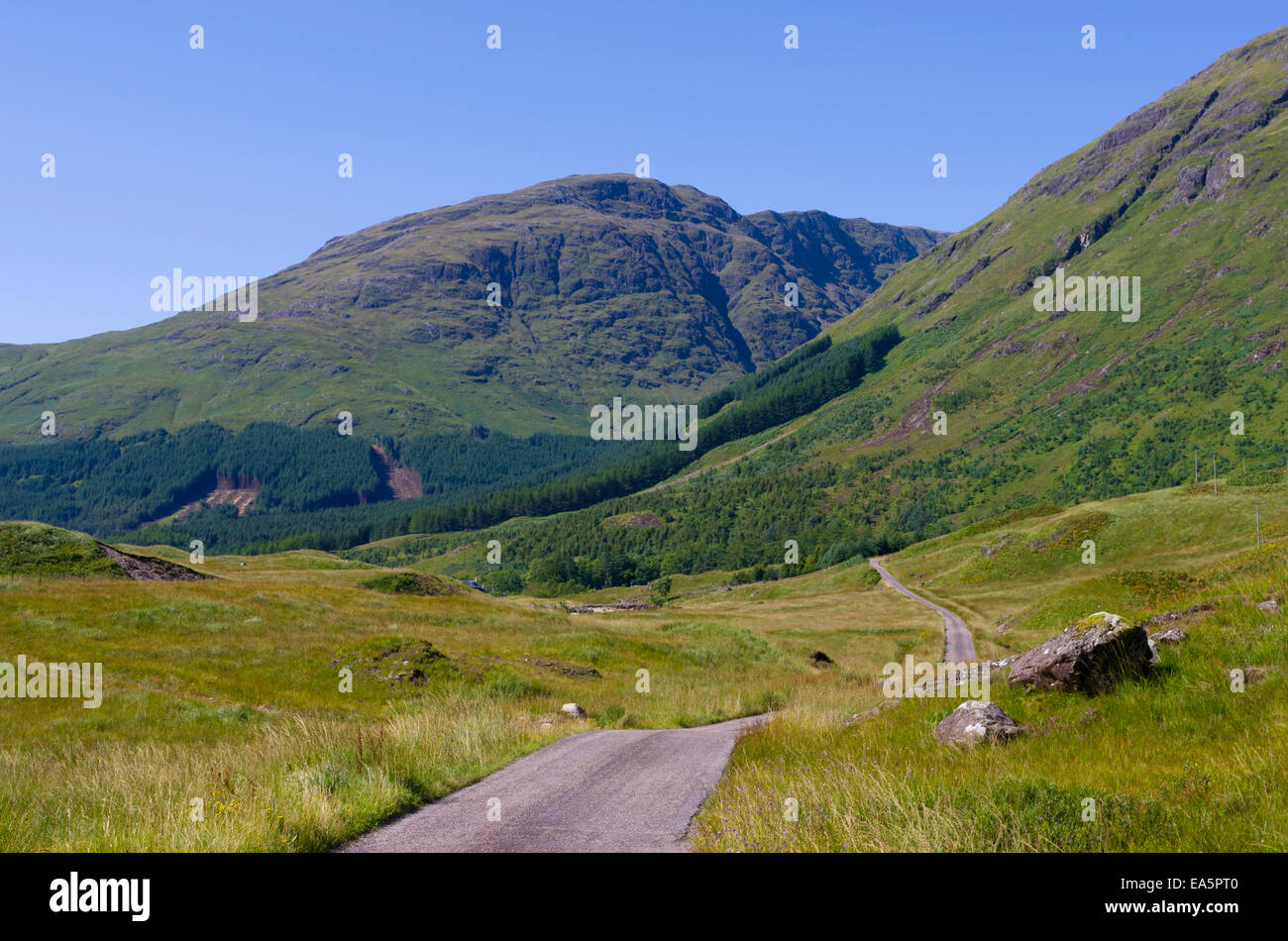 Glen Etive Looking Towards Dalness, Lochaber, Highland, Scotland, UK ...