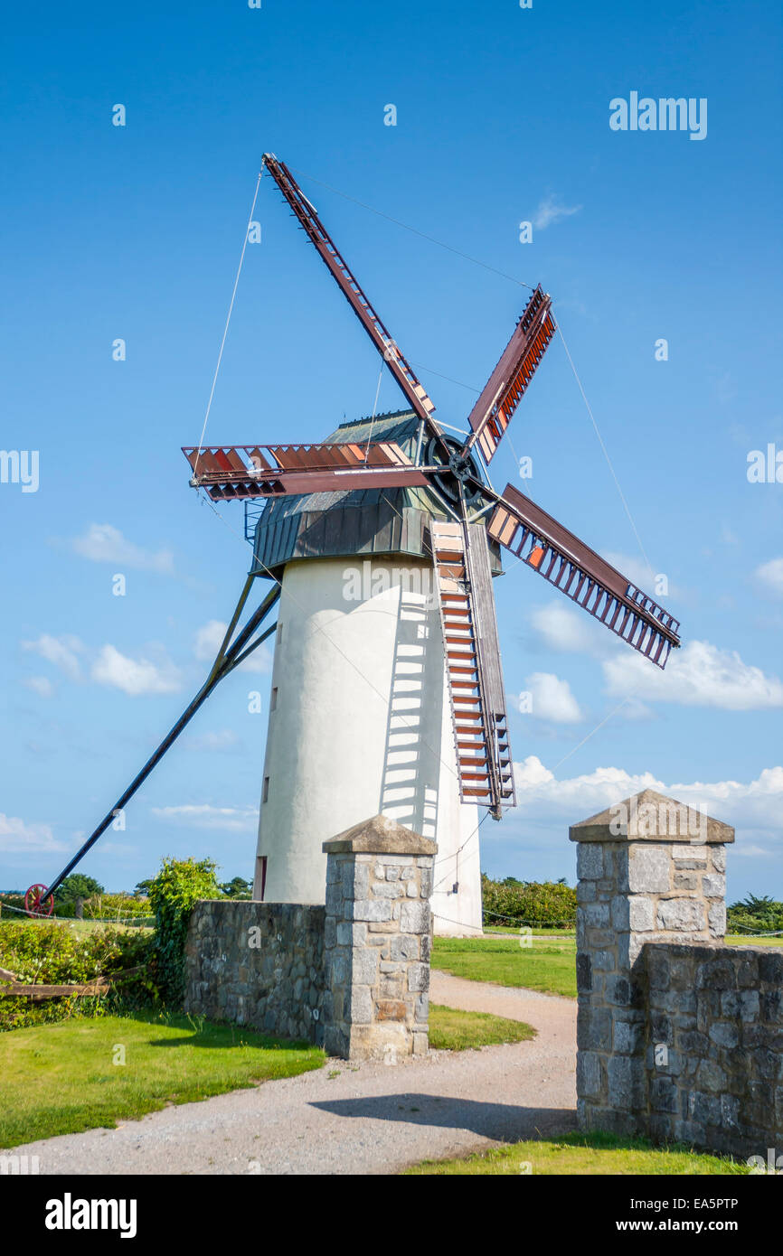 Rural Scene of Skerries Traditional Old Windmill Stock Photo - Alamy