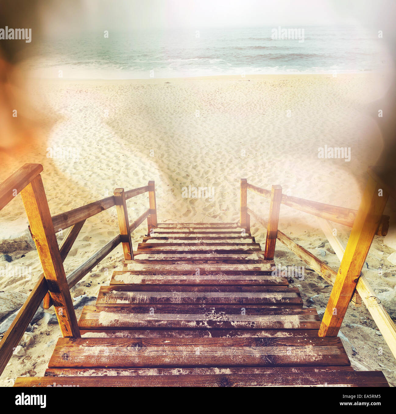Boardwalk on beach Stock Photo - Alamy