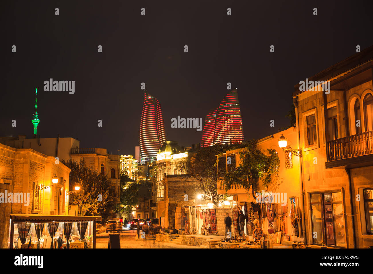 Old city and flame towers hi-res stock photography and images - Alamy