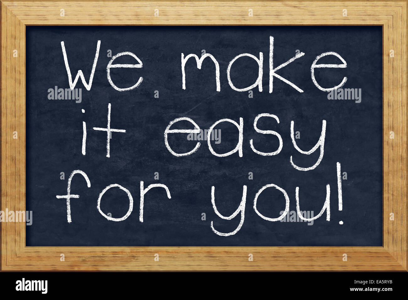 chalkboard we make it easy for you Stock Photo - Alamy
