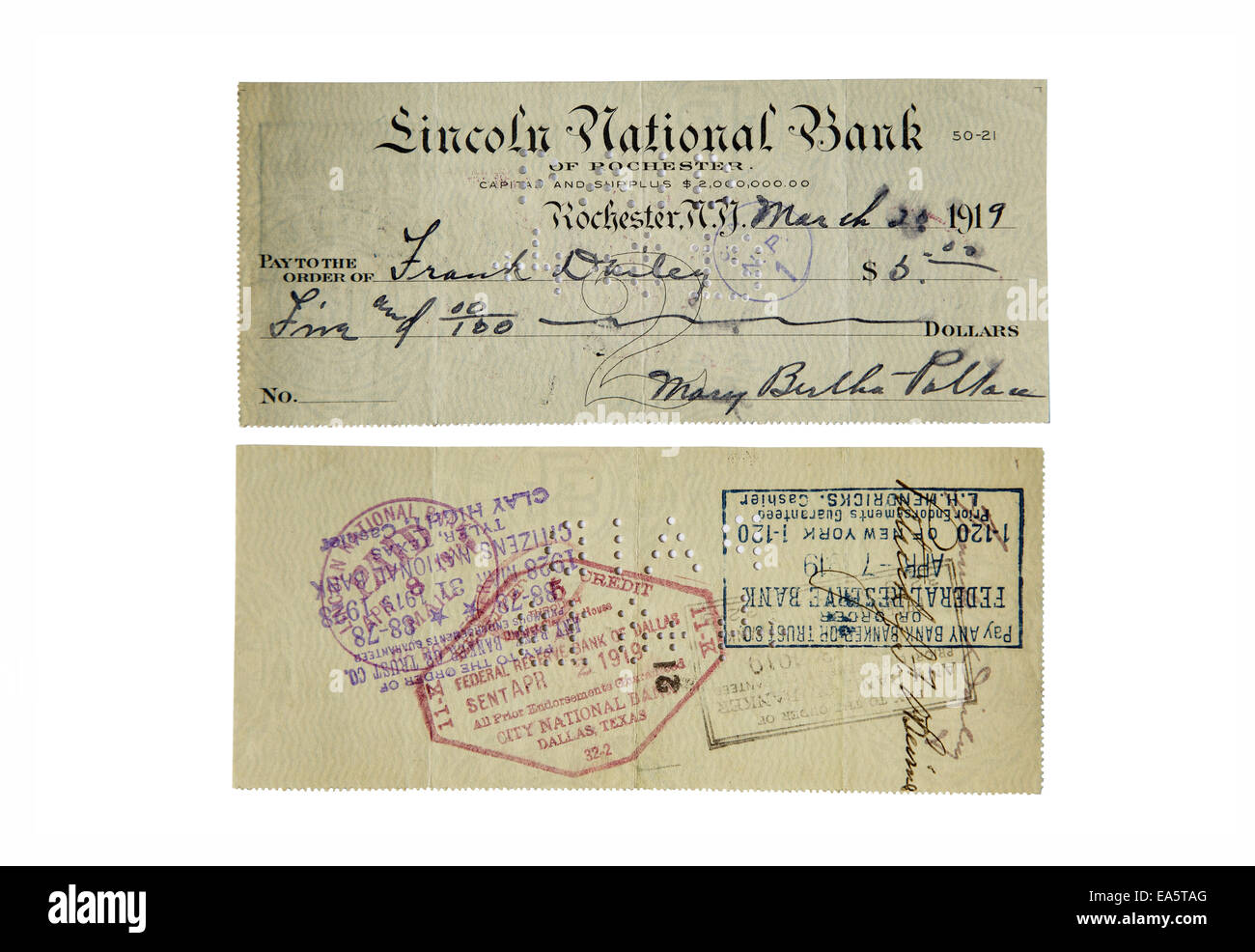 Bank check paper hi-res stock photography and images - Alamy