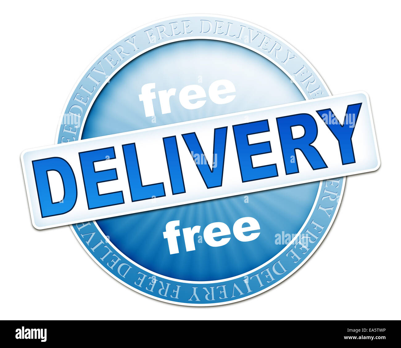 Free shipping blue label Cut Out Stock Images & Pictures - Alamy