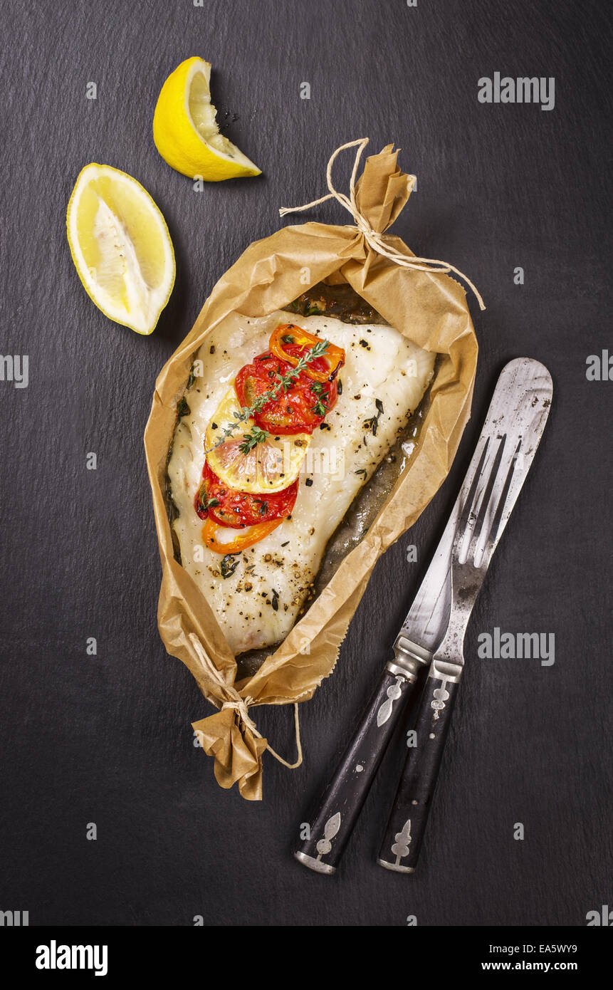 fish fillet baked Stock Photo - Alamy