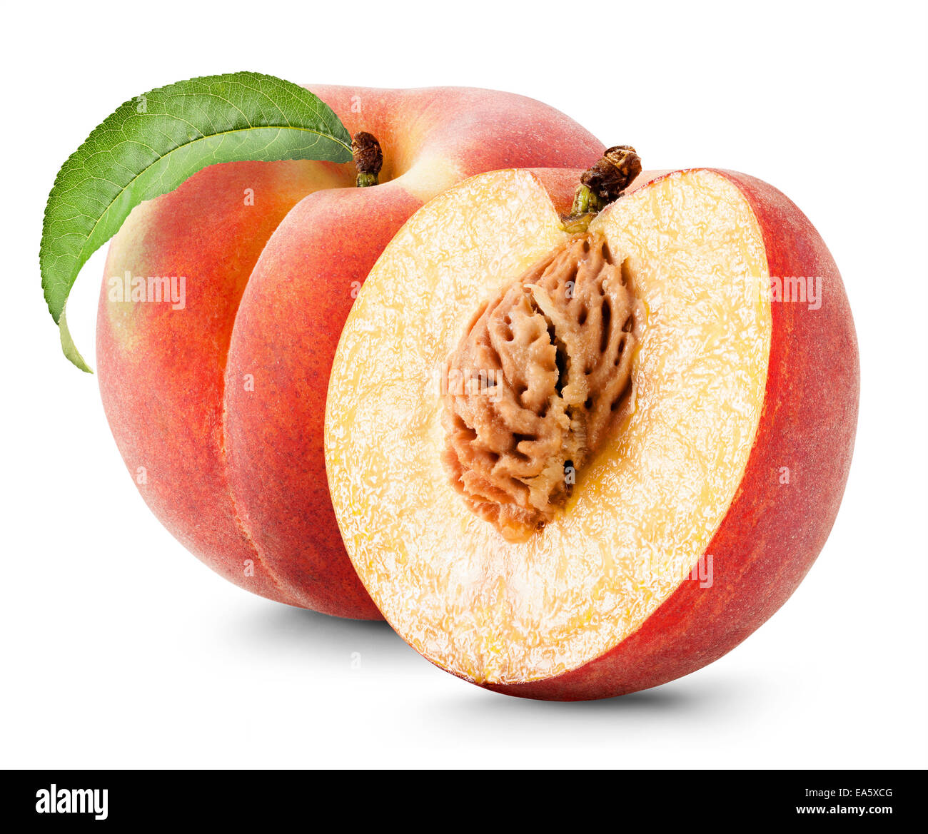 Ripe peach one segment cut hi-res stock photography and images - Alamy