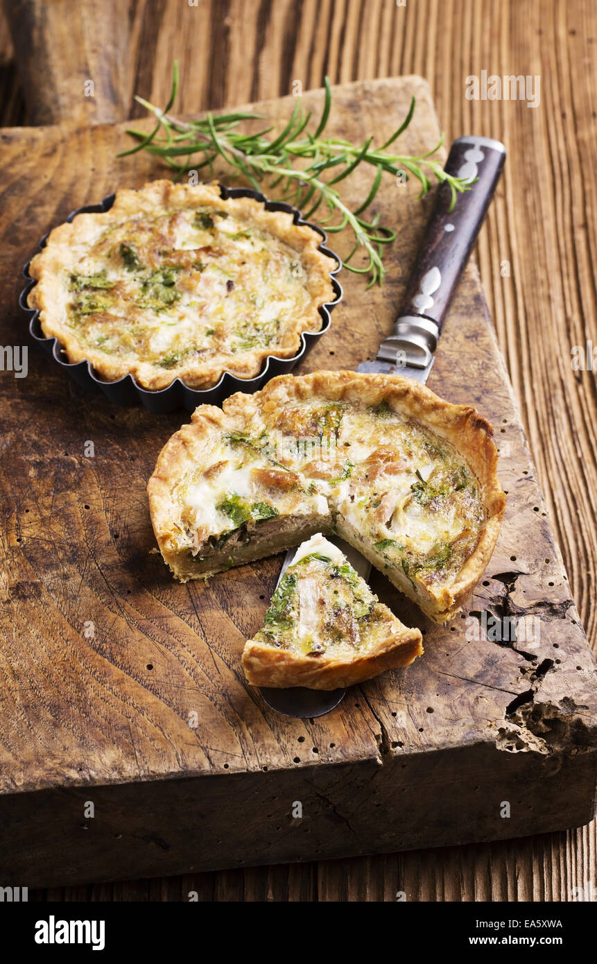 quiche with tuna and herbs Stock Photo - Alamy