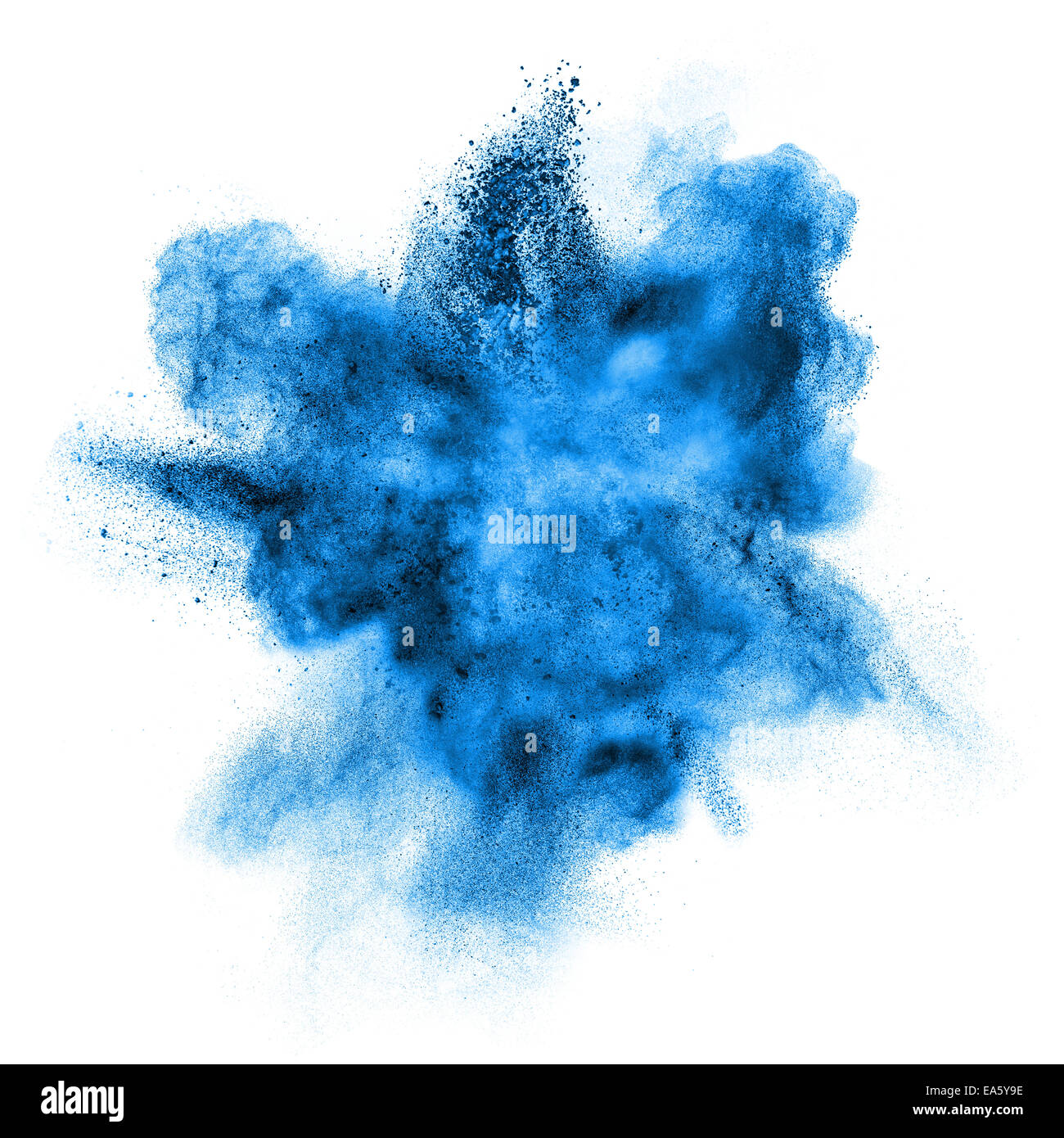 blue powder explosion isolated on white Stock Photo - Alamy
