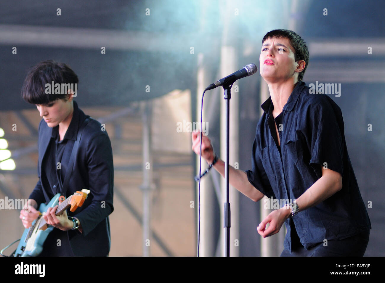 BARCELONA - MAY 23: Savages, post-punk rock band, performs at Heineken ...