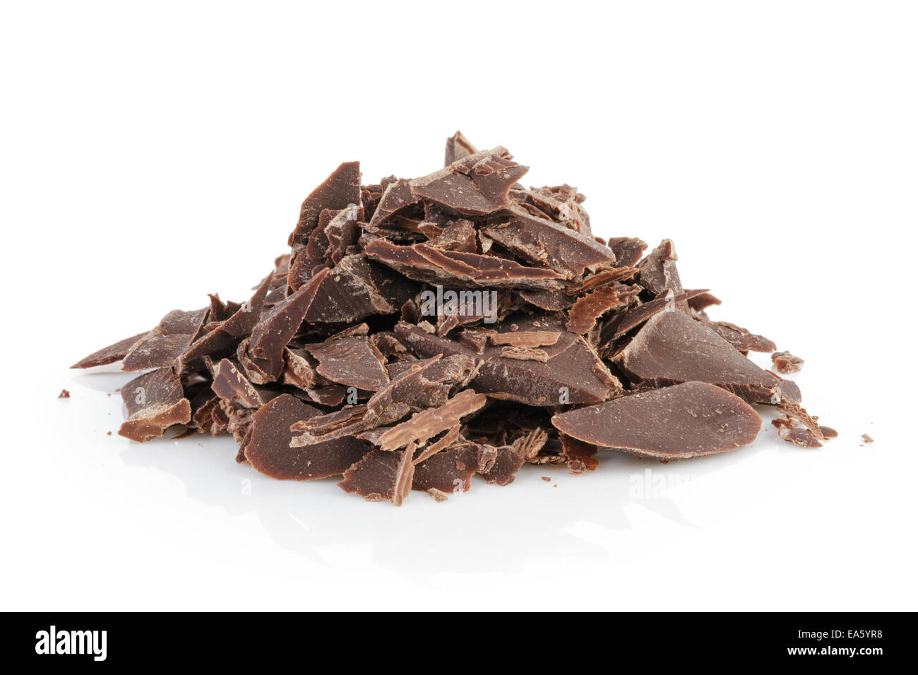 pile of crushed chocolate, isolated on white Stock Photo - Alamy