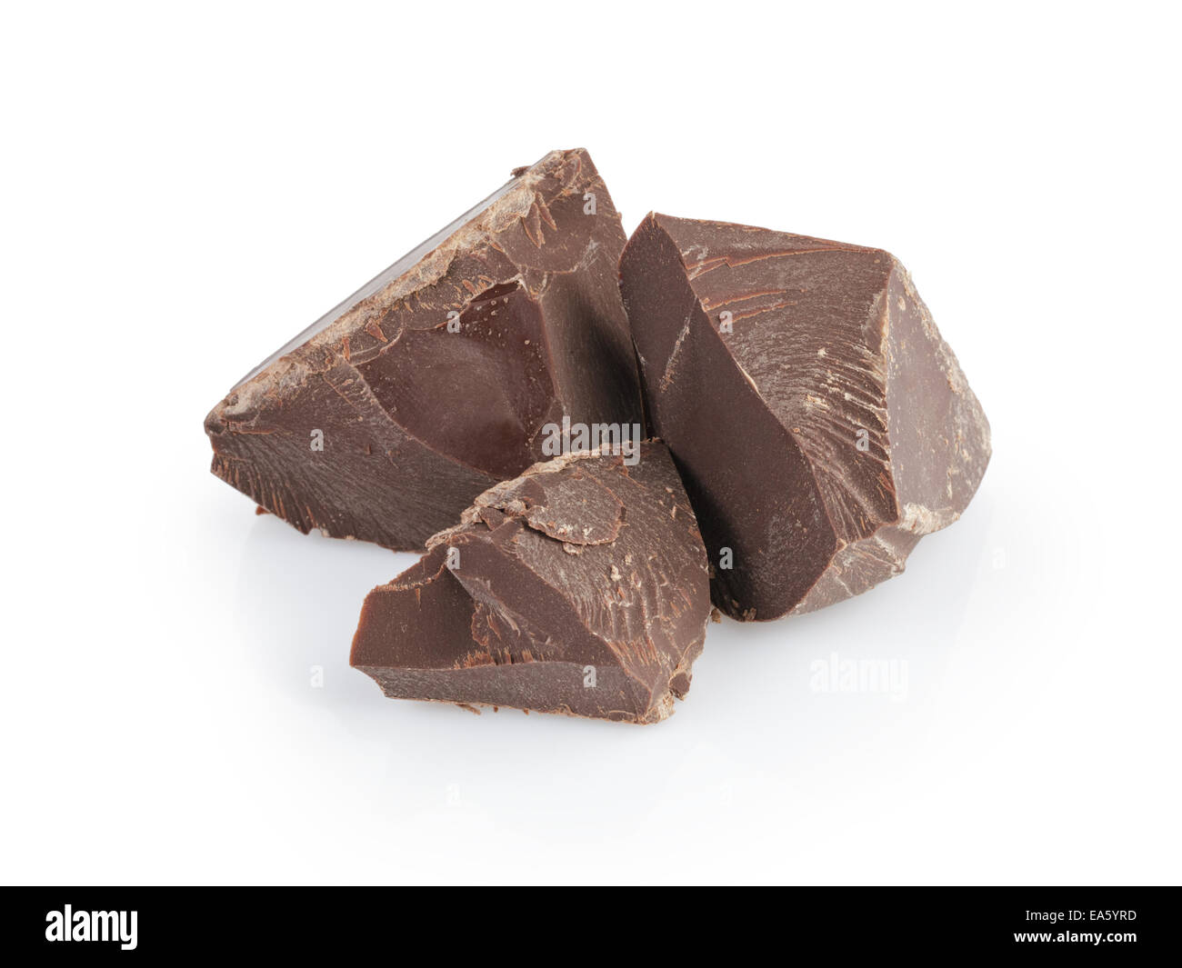 dark chocolate chunks, isolated on white background Stock Photo - Alamy
