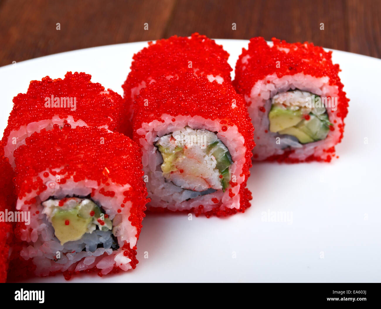 Red caviar roll hi-res stock photography and images - Alamy