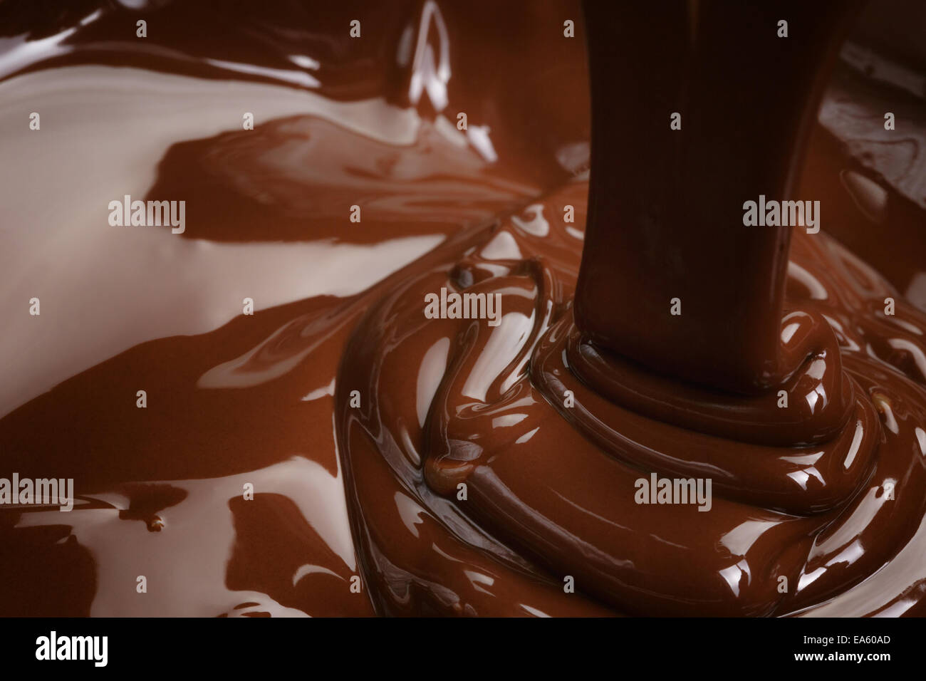 melted dark chocolate flow, candy or chocolate preparation background ...