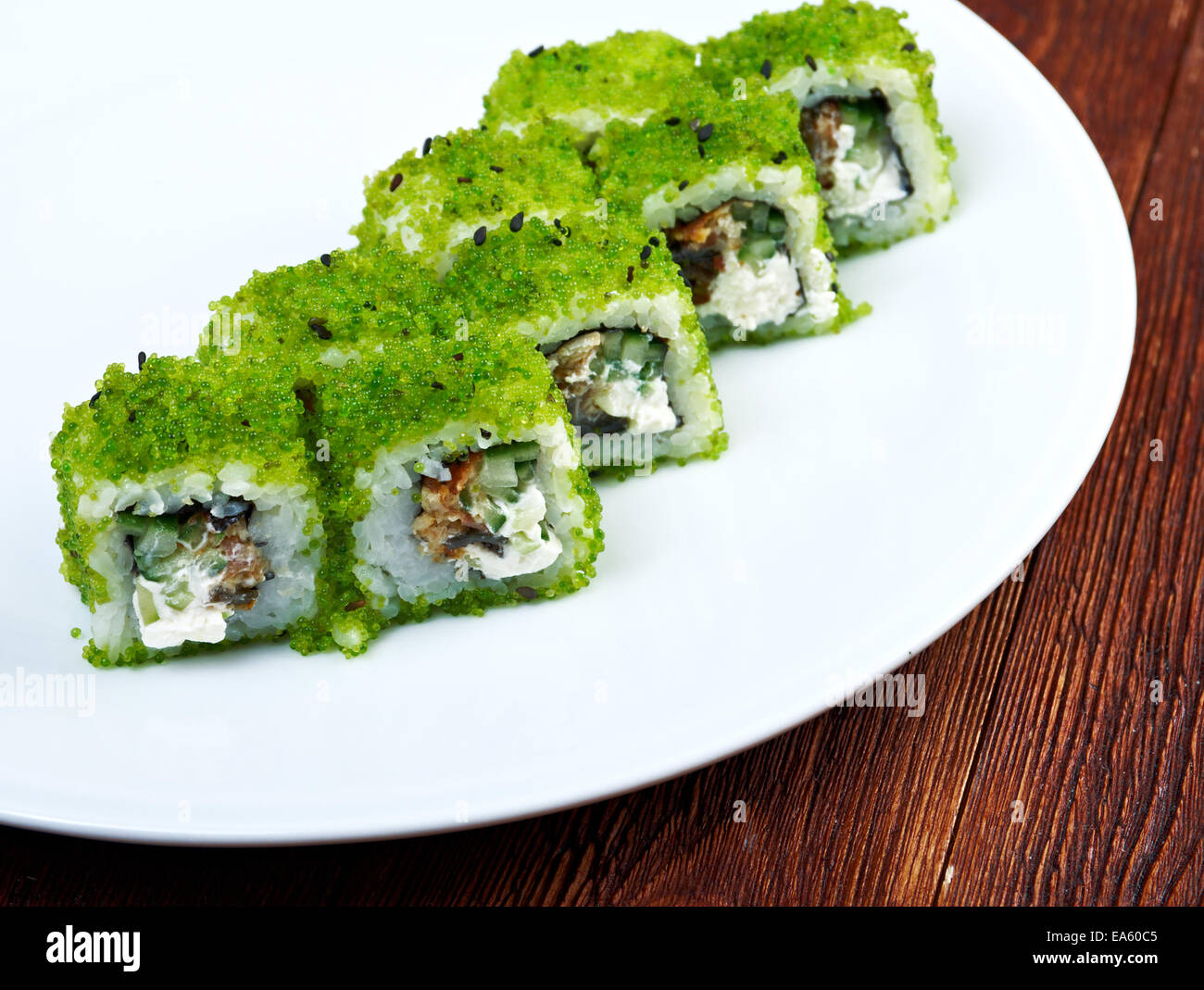 Roll made caviar Stock Photo - Alamy